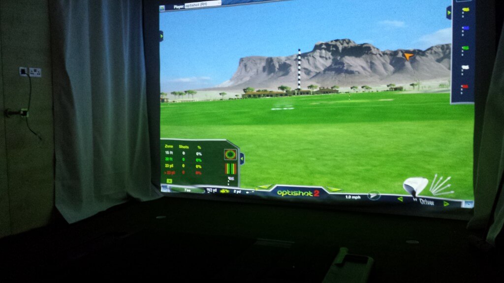 Optishot 2 Golf Simulator, Screen & Mat Package