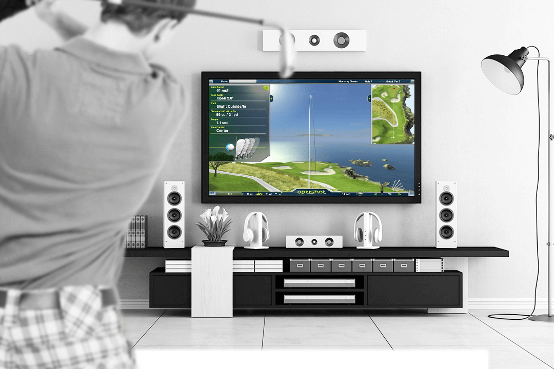 Optishot 2 Golf Simulator, Screen & Mat Package