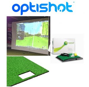 Optishot 2 Golf Simulator, Screen & Mat Package
