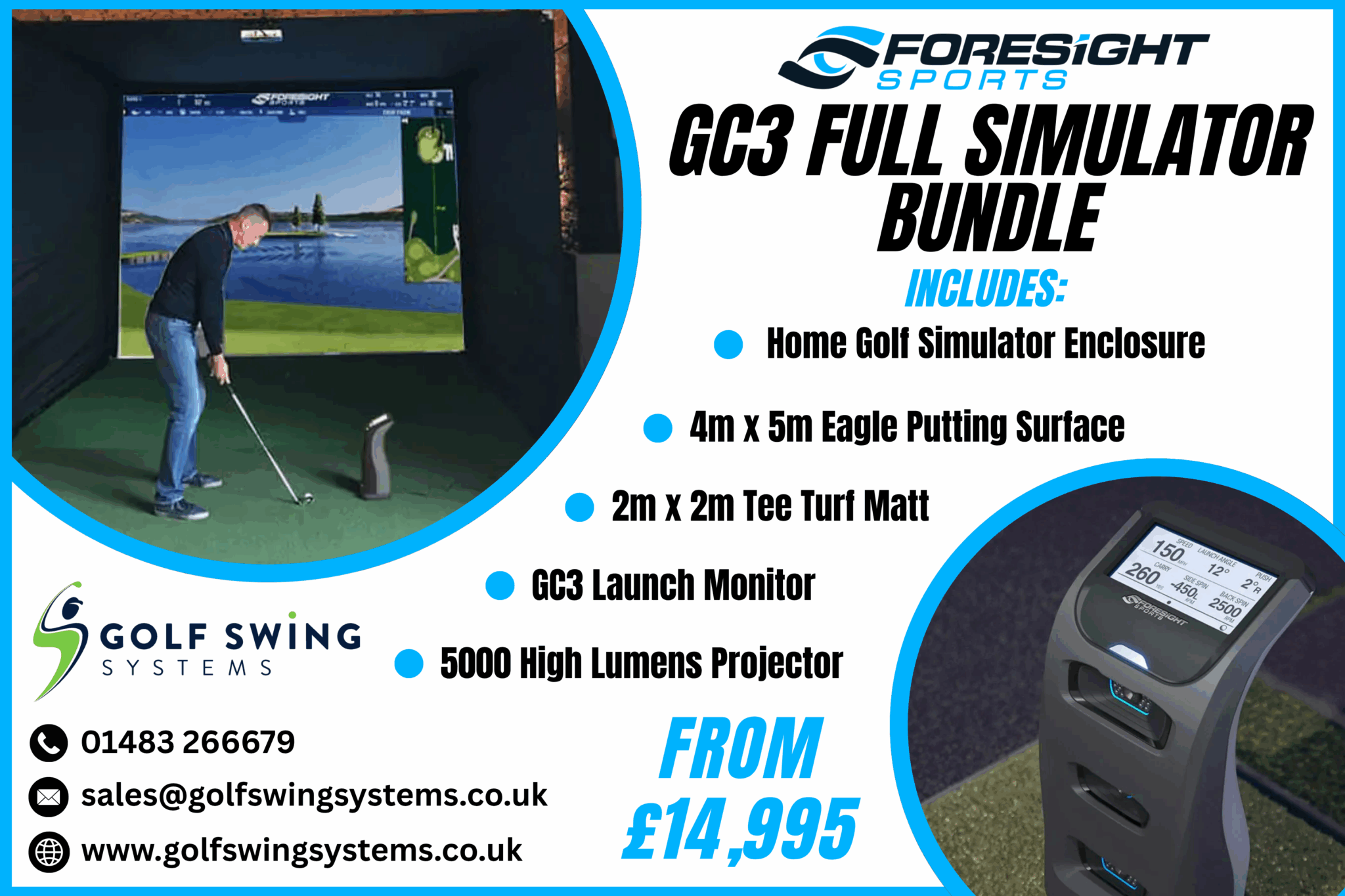 GC3 Full Simulator Bundle | Golf Swing Systems